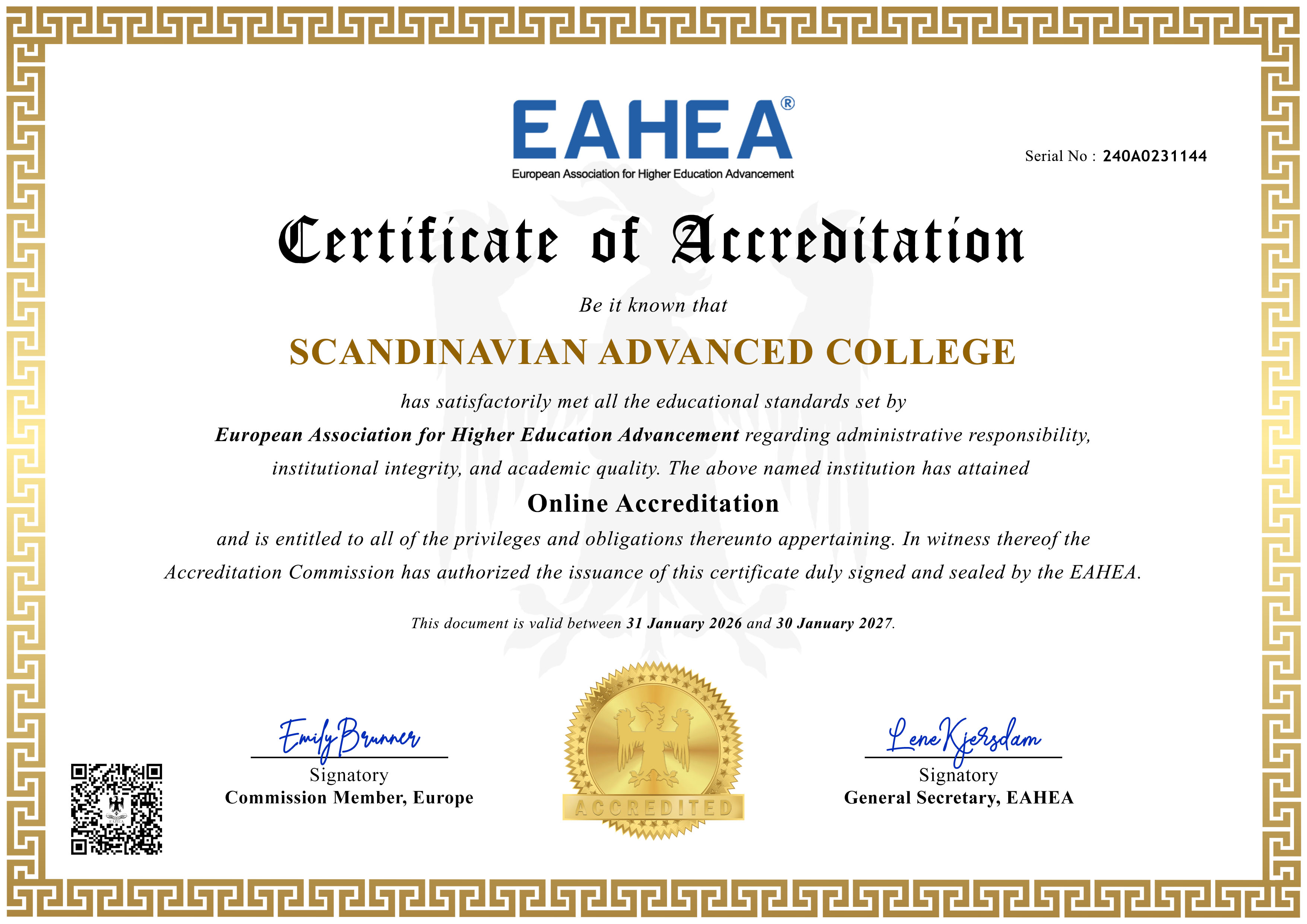Accreditation :: Scandinavian Advanced college